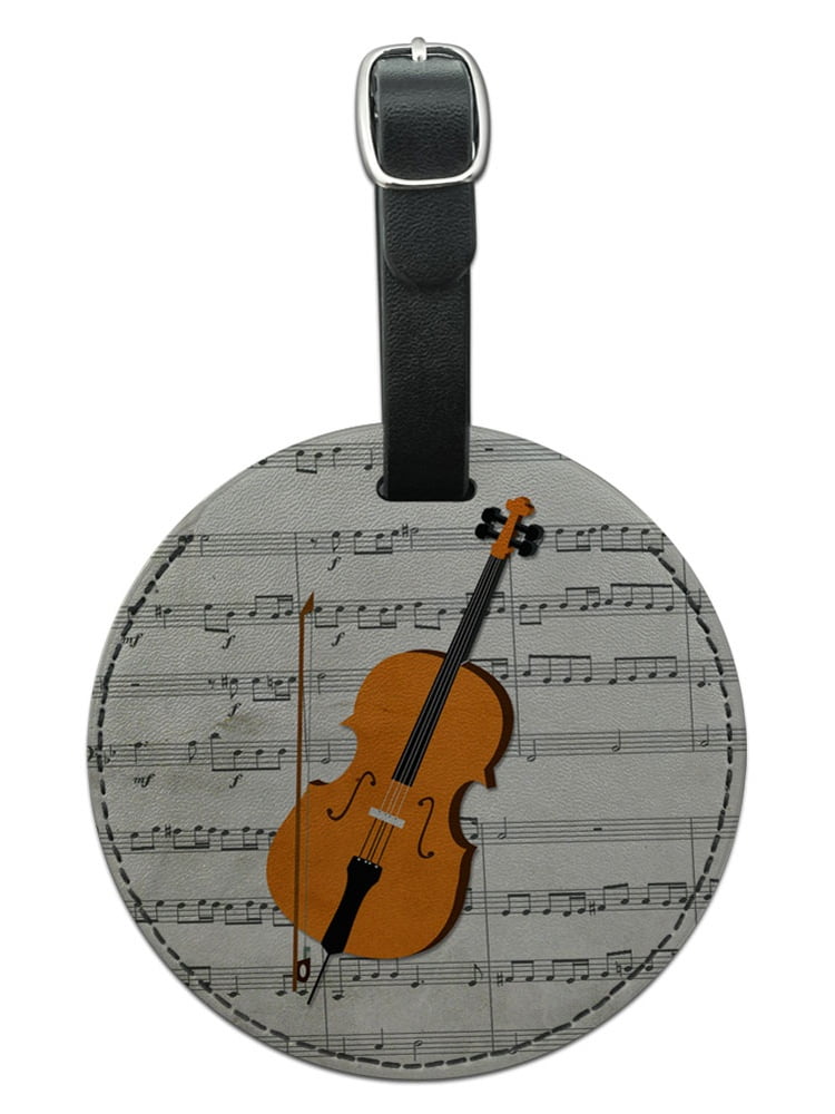 Graphics and More Cello Sheet Music Notes Treble Clef Round Leather ...