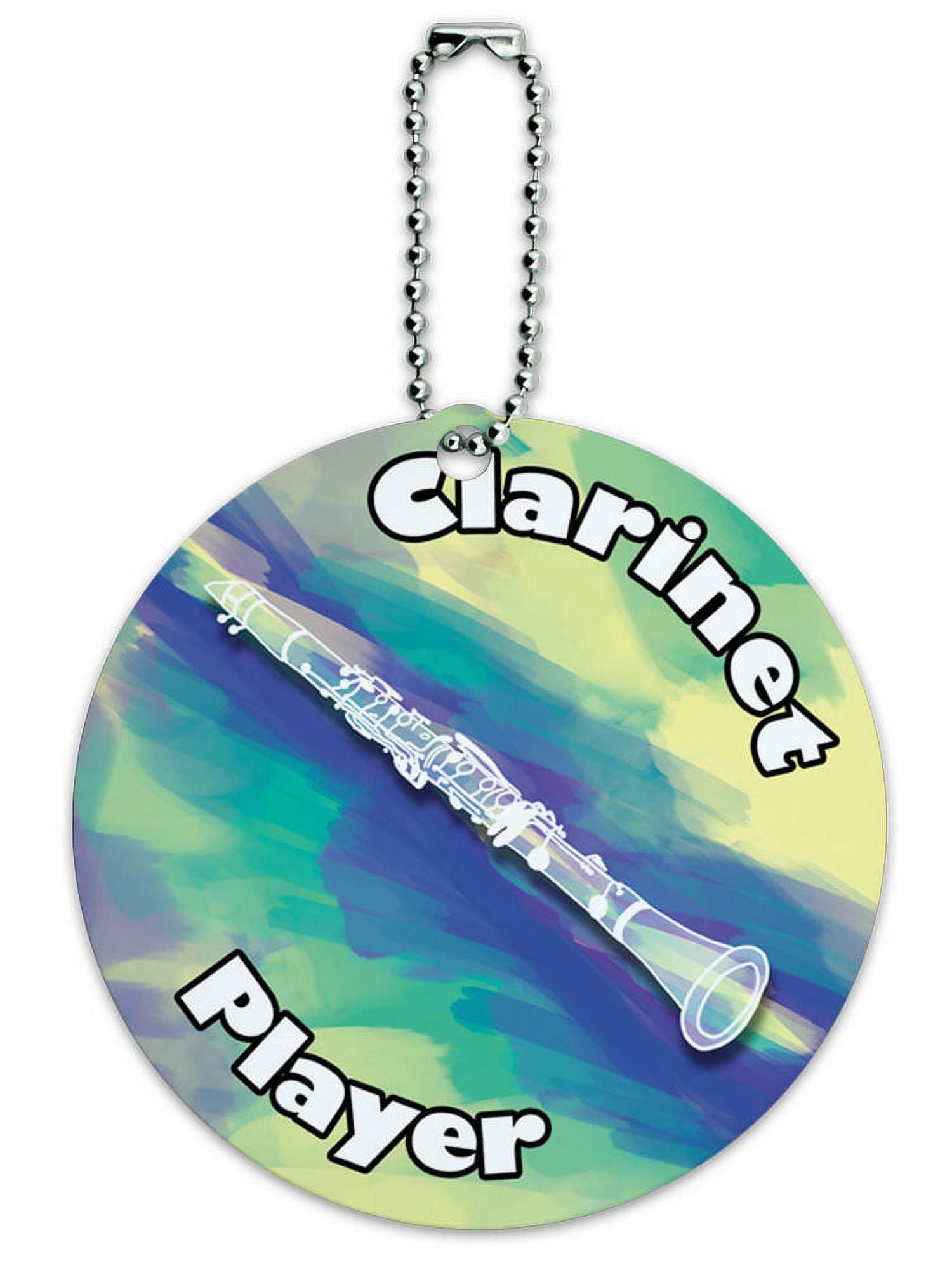 Graphics and More Clarinet Player Band Instrument Woodwind Round ID ...