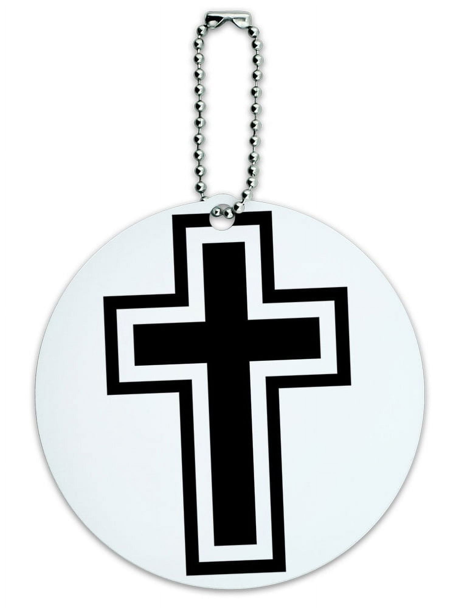 Graphics and More Cross Christian Religious Round ID Card Luggage Tag ...