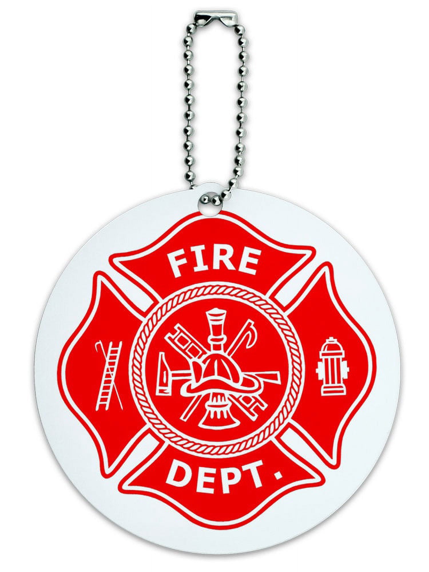 Graphics and More Firefighter Firemen Maltese Cross Red Round ID Card ...