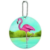 Graphics and More Flamingo Round ID Card Luggage Tag - Walmart.com