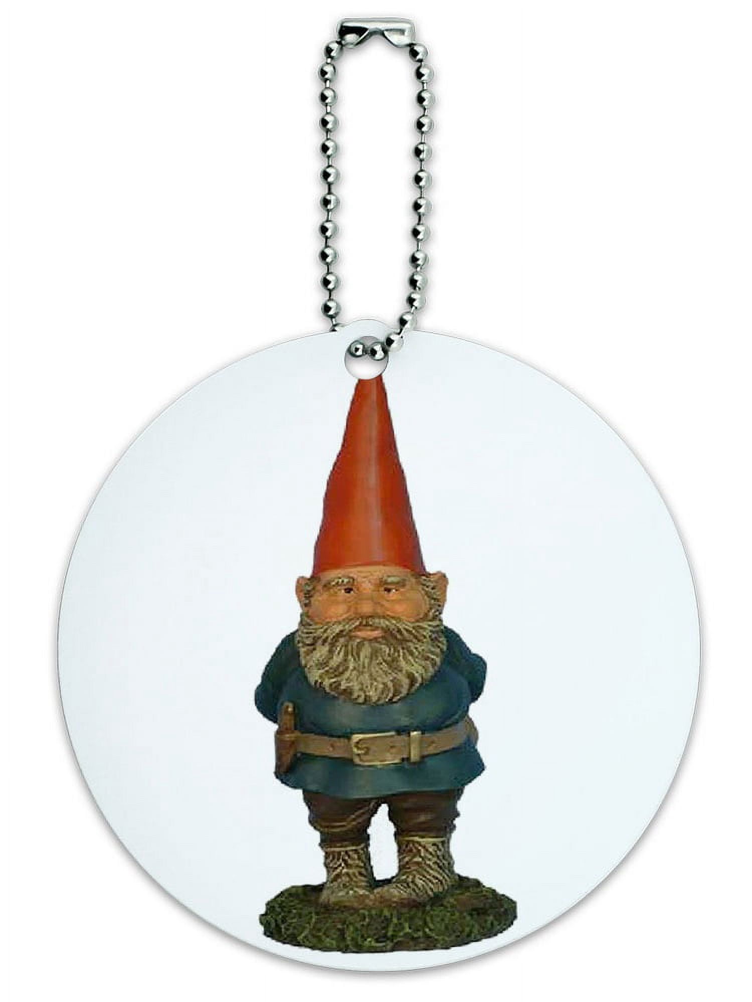 Graphics and More Garden Gnome Round ID Card Luggage Tag - Walmart.com