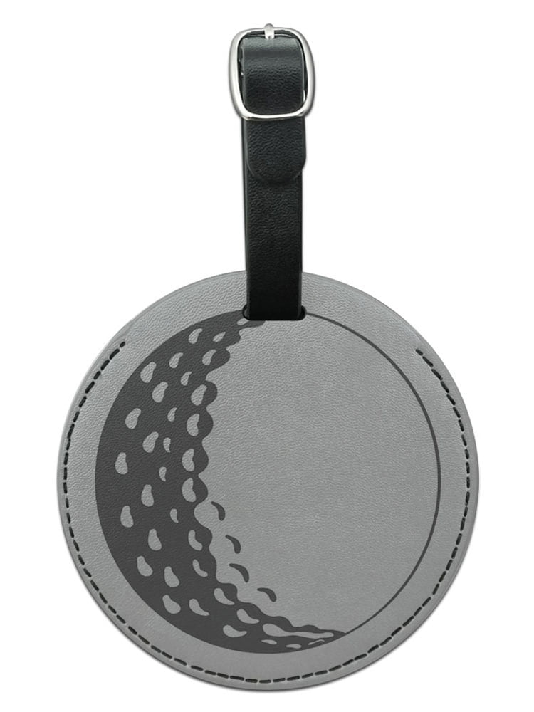 Graphics and More Golf Ball Golfing Golfer Round Leather Luggage ID Bag ...