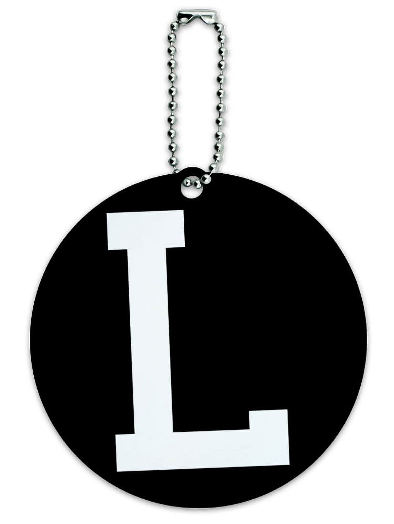 Graphics and More Letter L Initial Black White Round ID Card Luggage ...