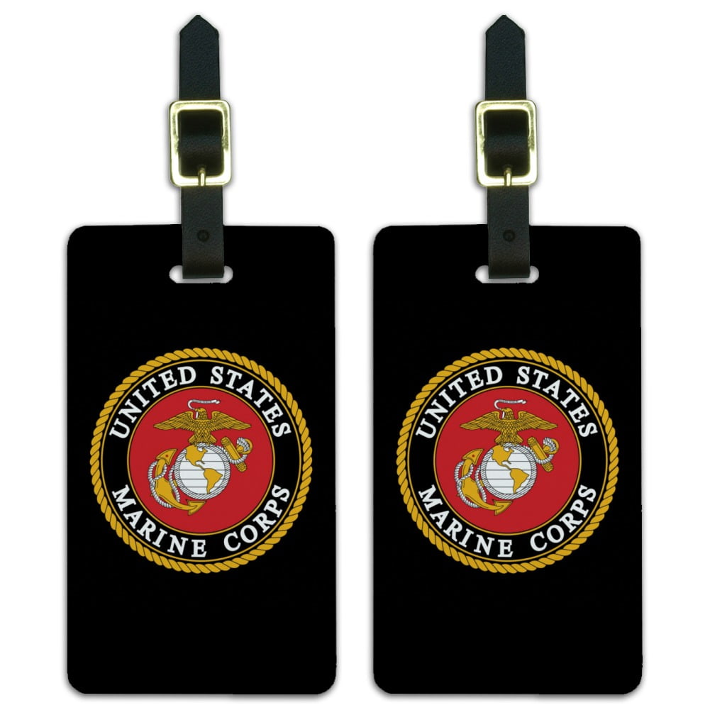 Graphics and More Officially Licensed USMC Emblem Luggage ID Tags - Set ...
