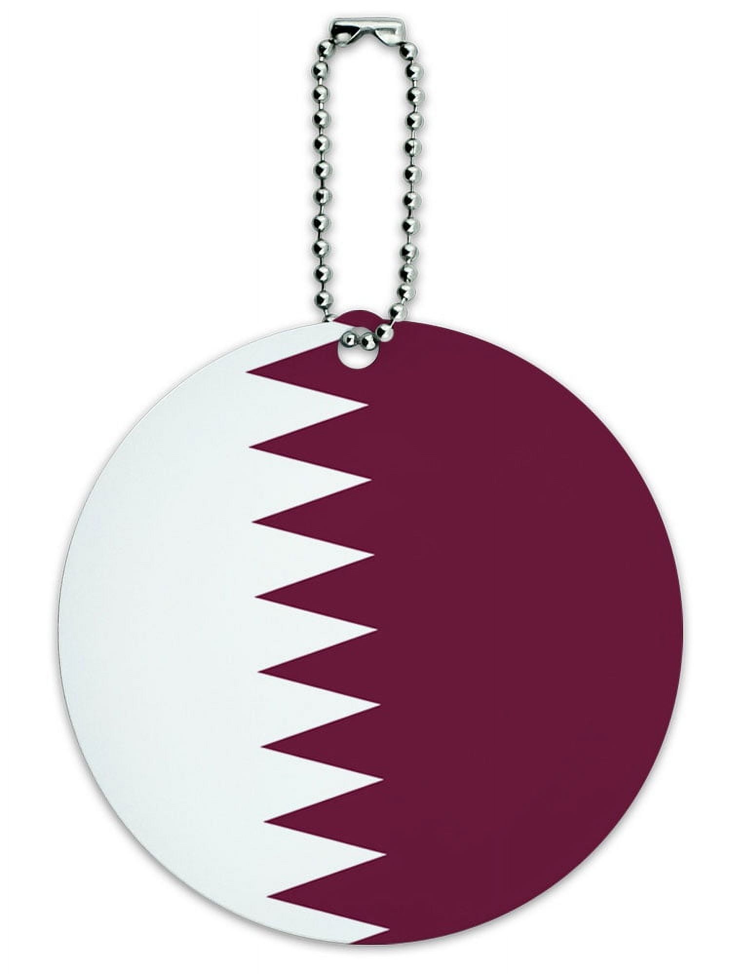 Graphics and More Qatar National Country Flag Round ID Card Luggage Tag ...