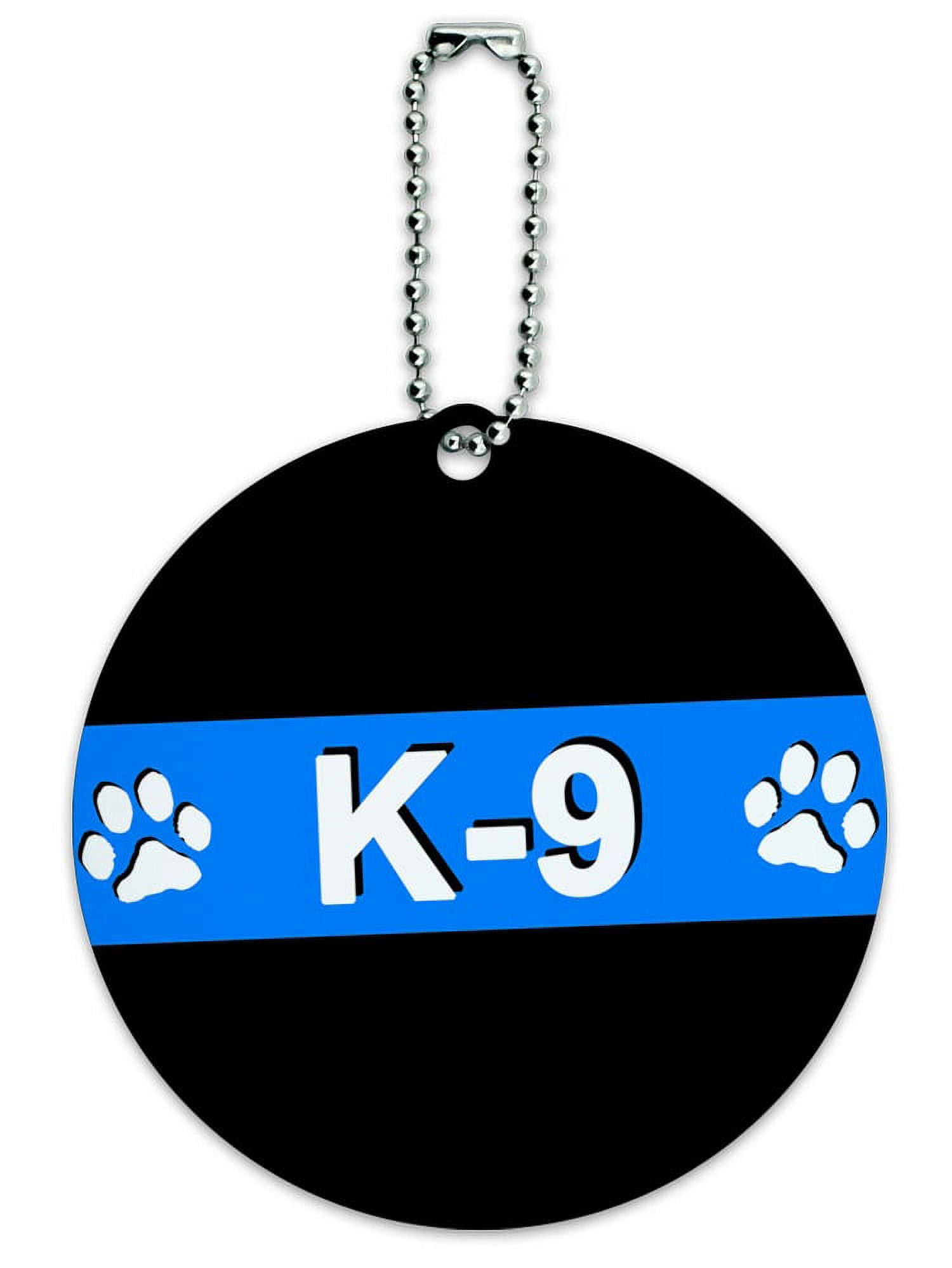 Graphics and More Thin Blue Line K-9 Unit Paw Prints Police Round ID ...