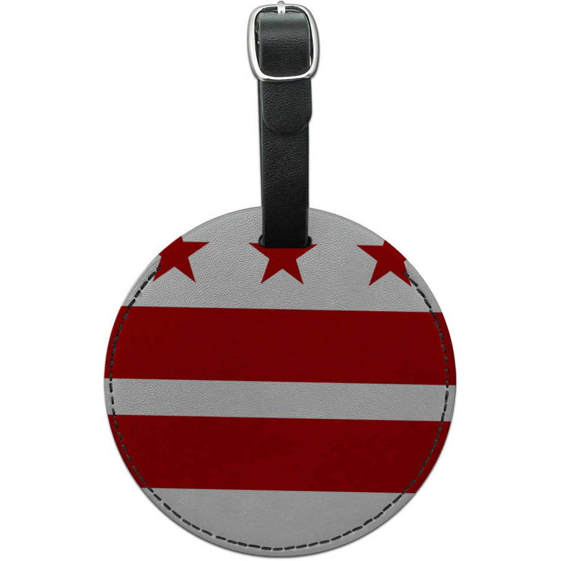 Graphics and More Washington DC Flag Round Leather Luggage ID Tag ...