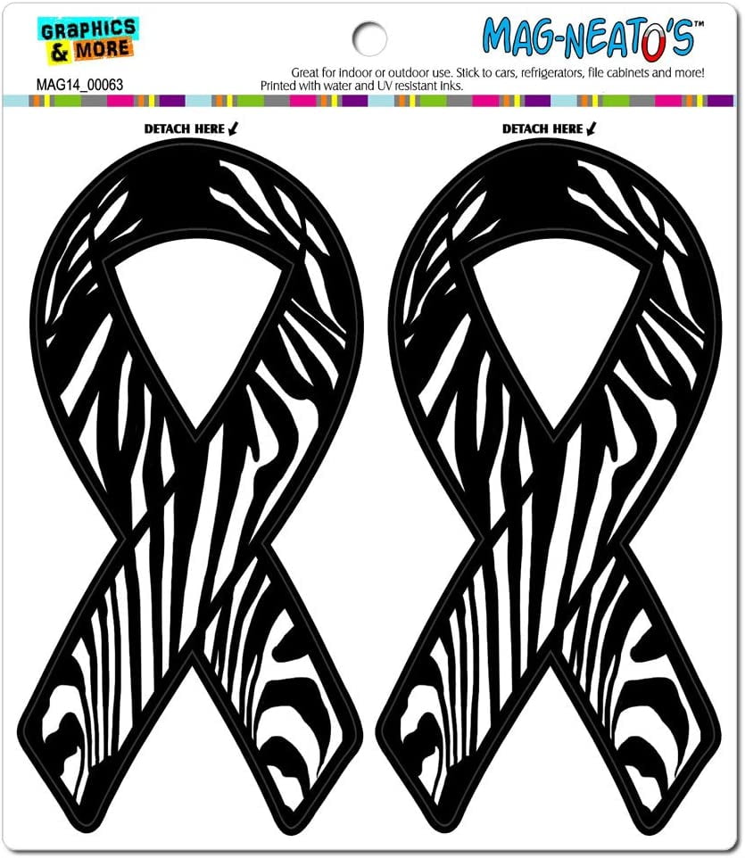 Graphics and More Zebra Print Support Awareness Ribbon Automotive Car ...
