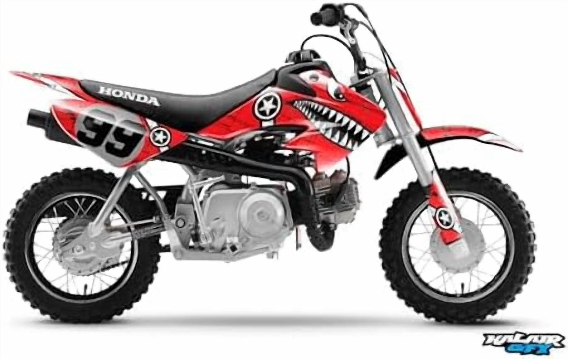 Graphics kit for Honda CRF50 (2013+) Predator Series Red 21 Mil-Dirt ...