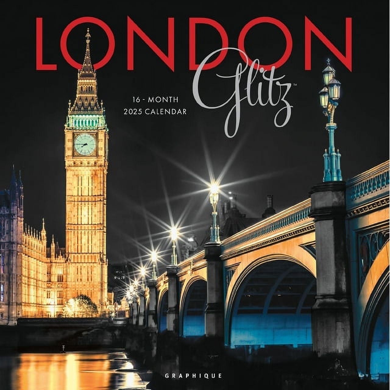 Graphique 2025 London Glitz Wall Calendar | 12” x 12” | Thick Paper | Home & Office Organizer ...