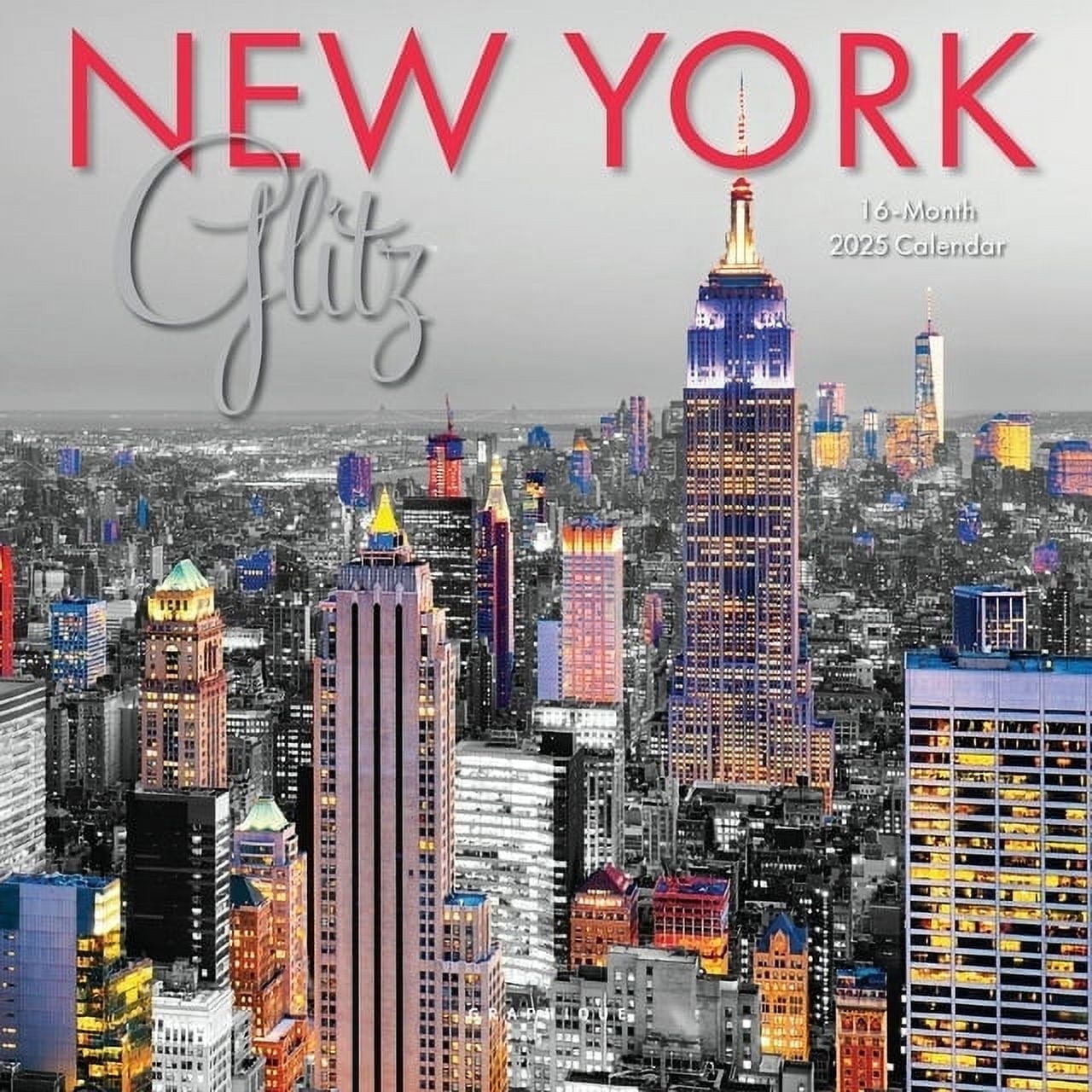 Graphique 2025 New York Glitz Mini Wall Calendar - 7” x 7” - Thick Paper - Home & Office ...