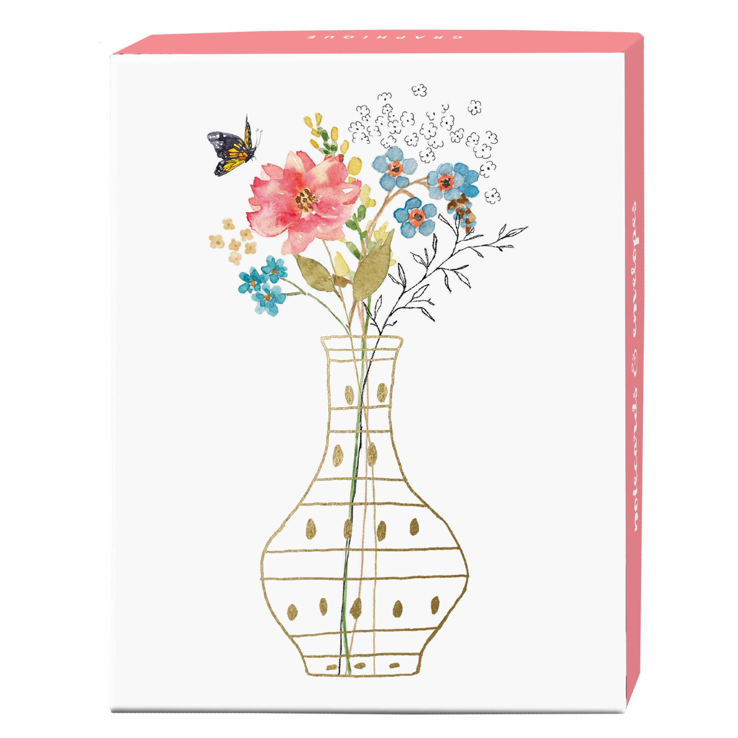 Graphique Blooming Vases Greeting Cards | 20 Pack | All Occasion Blank ...
