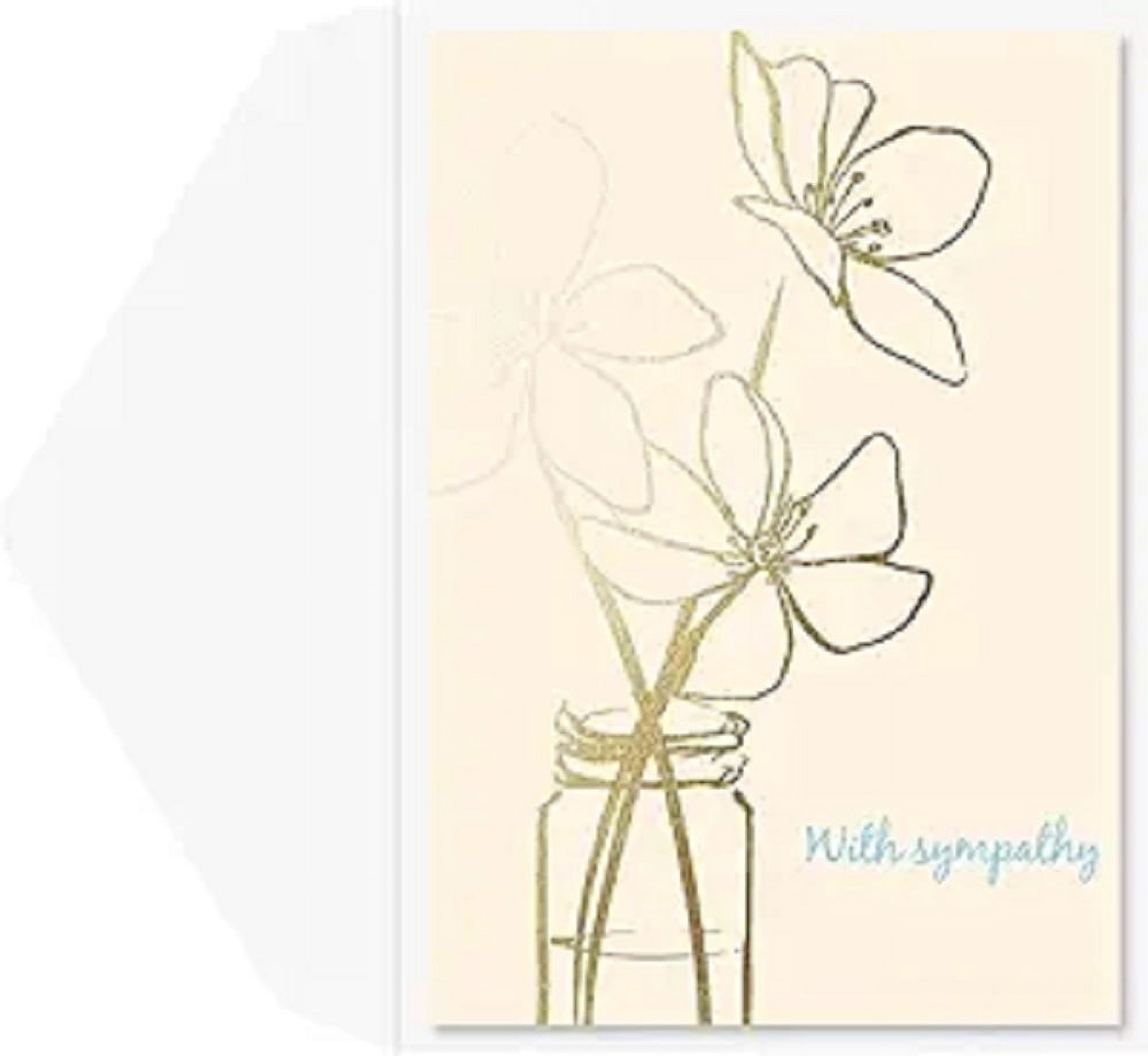 Graphique Gold Flowers Sympathy Card | Condolence and Bereavement ...