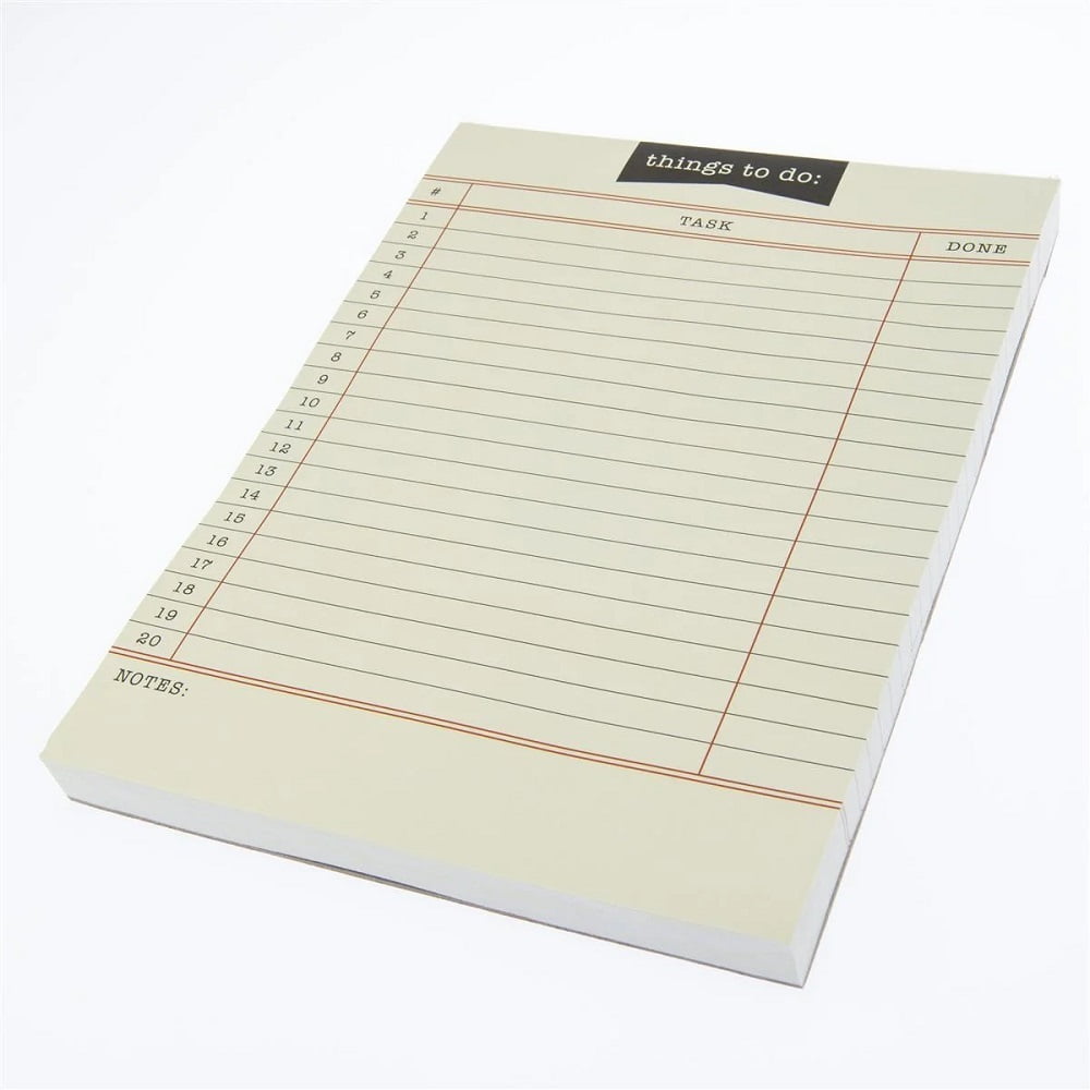 Graphique Library Card To-Do List Notepad | 150 Tear-Away Sheets | Task ...