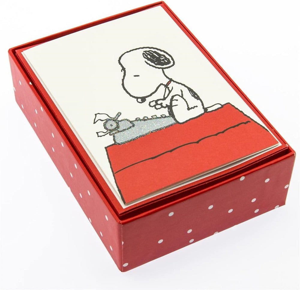 Graphique Peanuts Typewriter Boxed Notecards, 16 Snoopy at Typewriter ...
