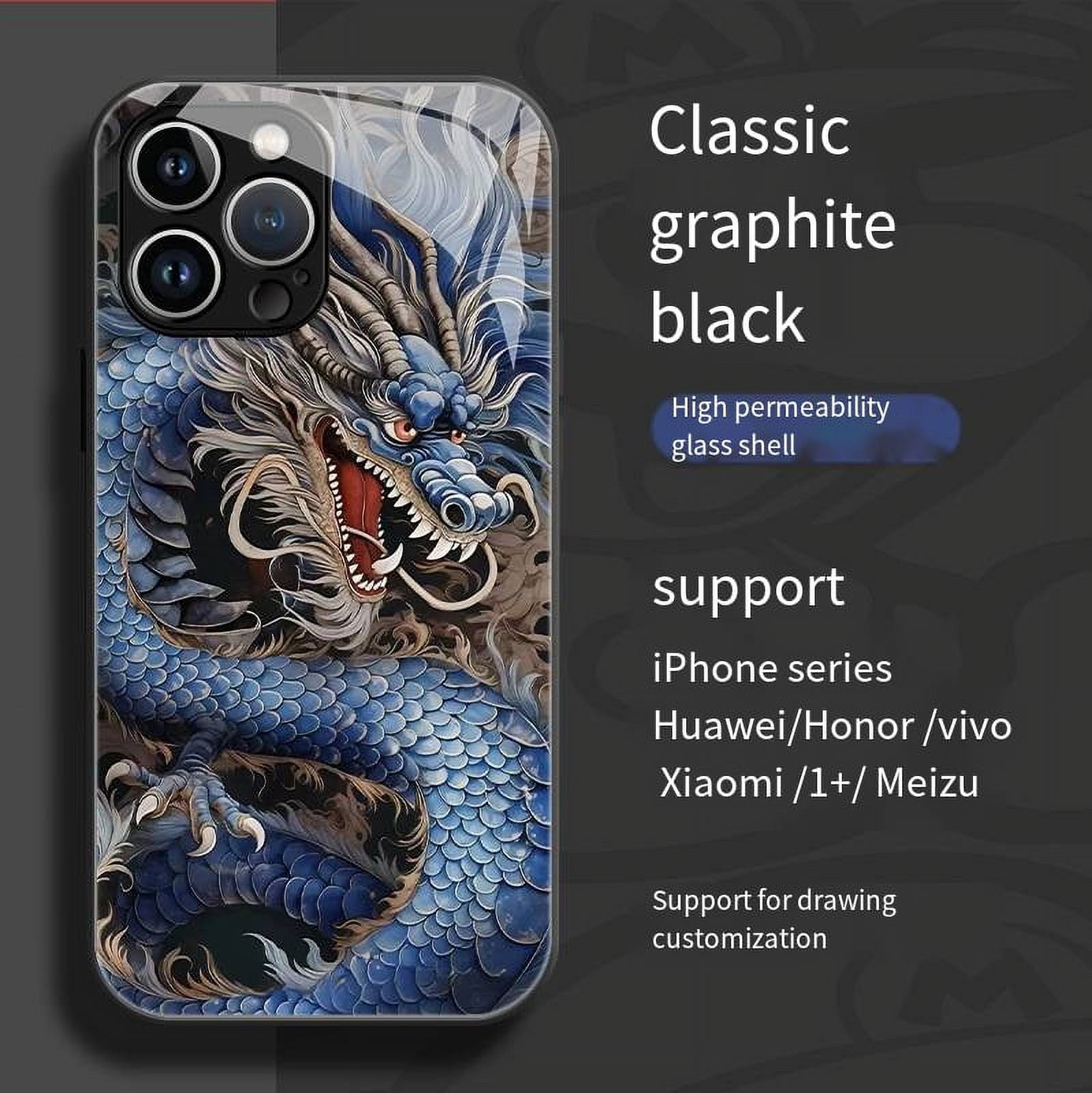Graphite Black high transmittance glass Apple phone case China Wind ...