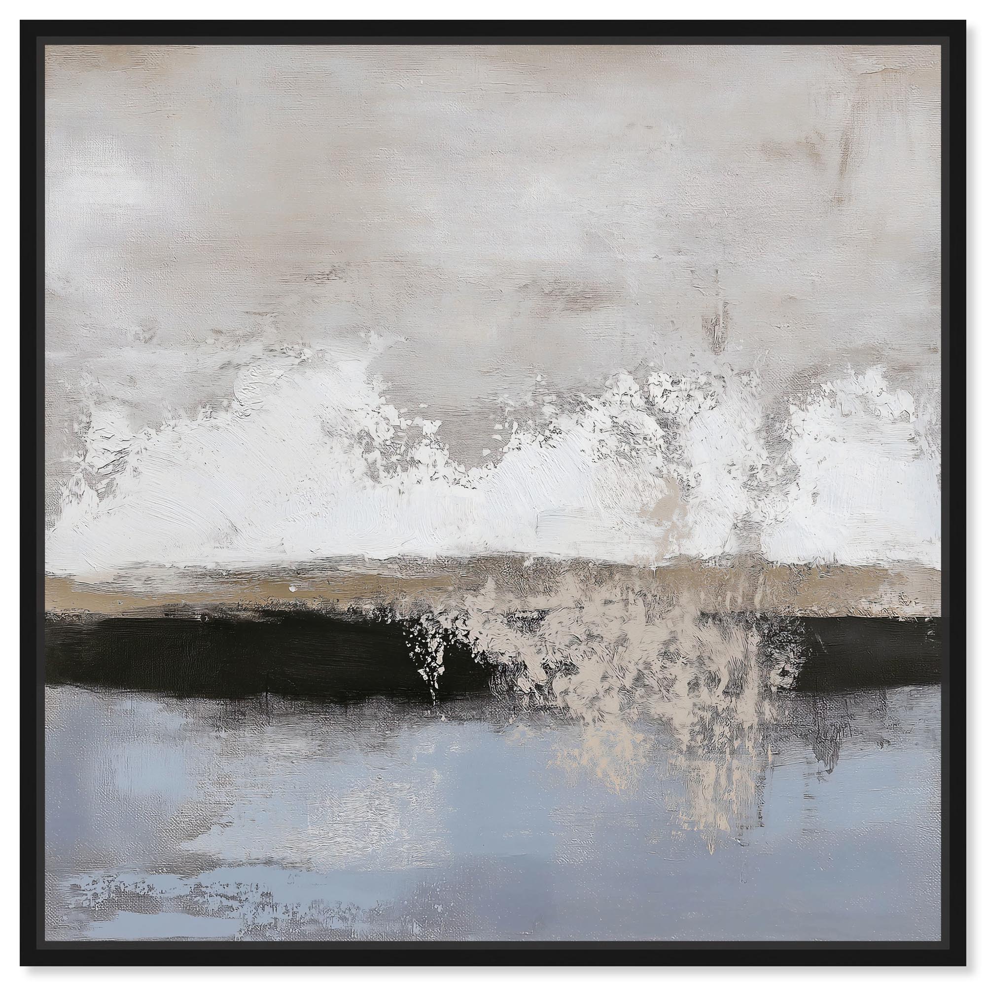 Graphite Depth II Canvas Neutral Abstracts by Art Remedy, Black Frame ...