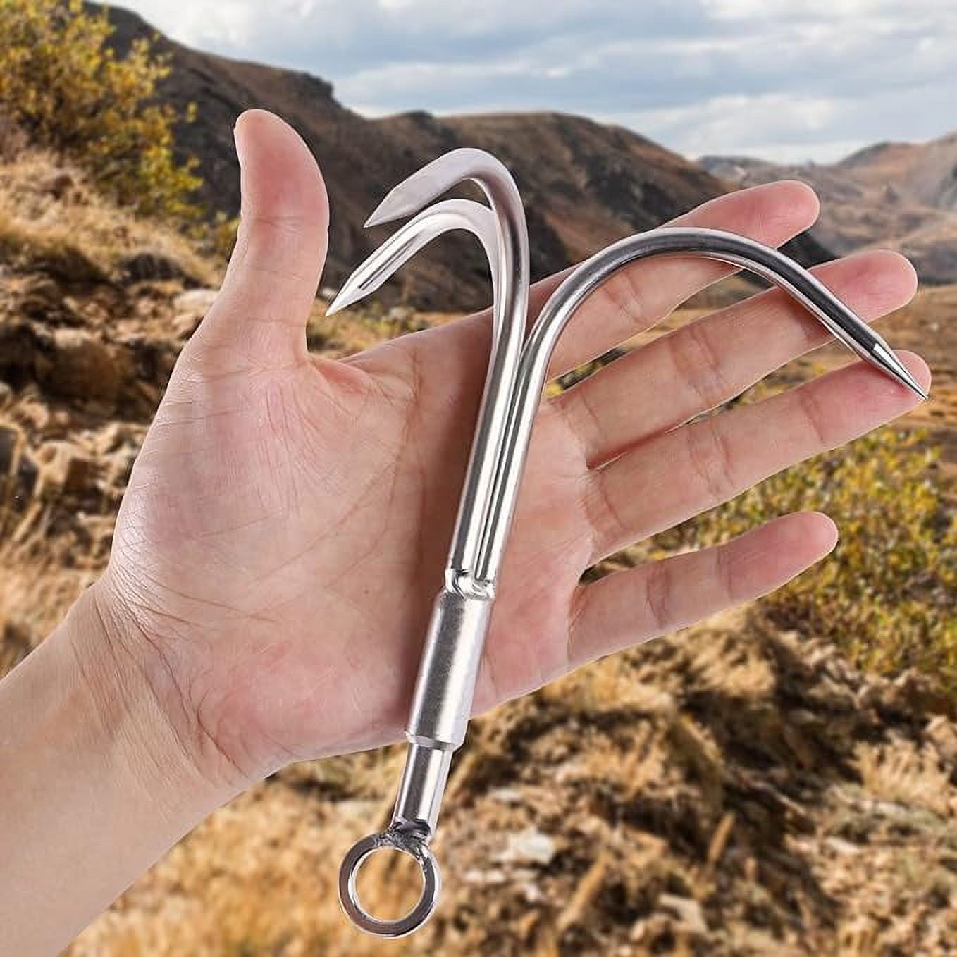 Grappling Hook Grapnel Hook, 3-Claw Stainless Steel Tree Climbing Hook ...