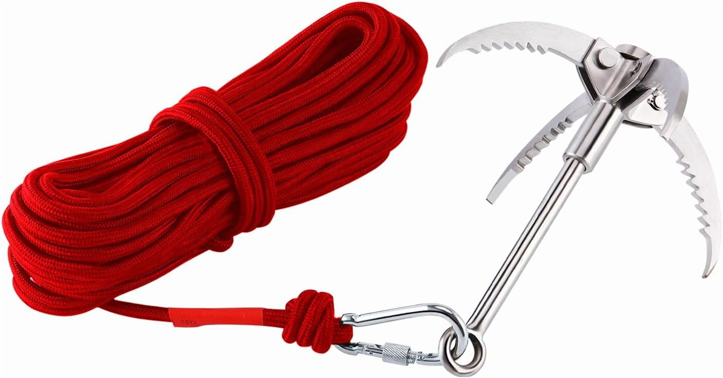 Grappling Hook Stainless Steel Claw Carabiner for Camping Hiking Tree ...