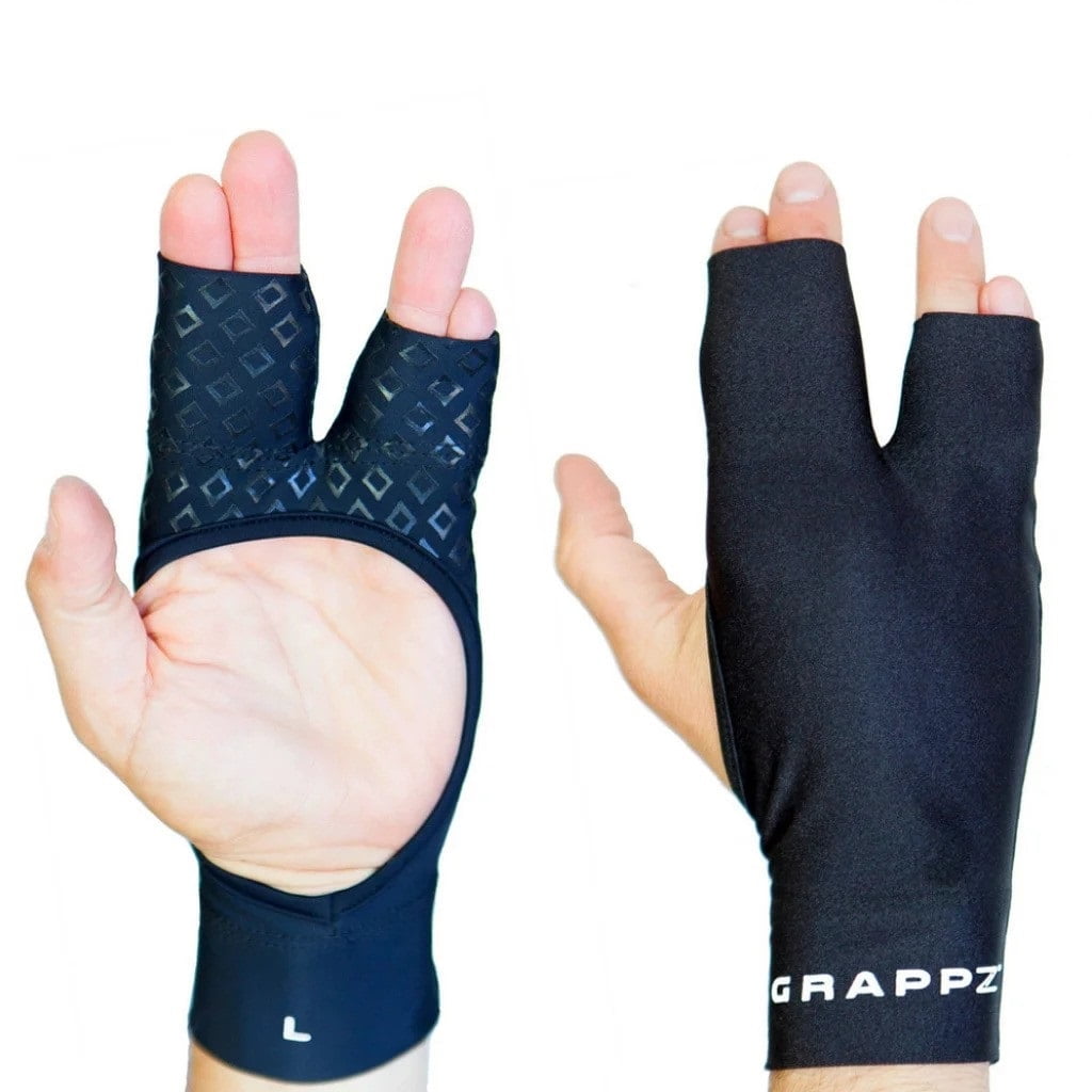 Grappz Finger Splint Compression Gloves - Tape Alternative Dual Layer ...