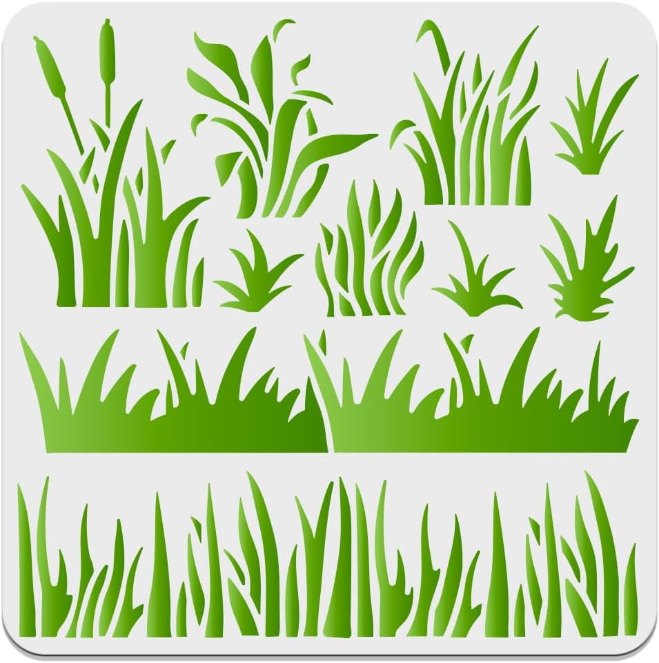 Grass Bark Reed Pattern Stencils Painting Templates Reusable Grass ...