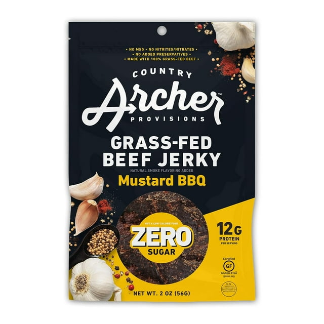 Grass Fed Beef Jerky Mustard Bbq Zero Sugar Beef Jerky Sugar Free