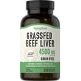 Piping Rock Grass Fed Beef Liver 4500 mg Capsules | Premium Bovine ...