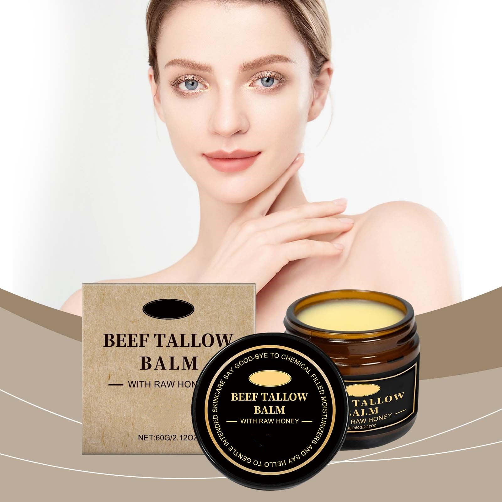 Grass-Fed Beef Tallow Balm with Raw Honey - Moisturizing Cream for Soft ...
