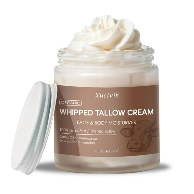 Grass-Fed Beef Tallow Face SAF21 Moisturizer with Frankincense Castor ...