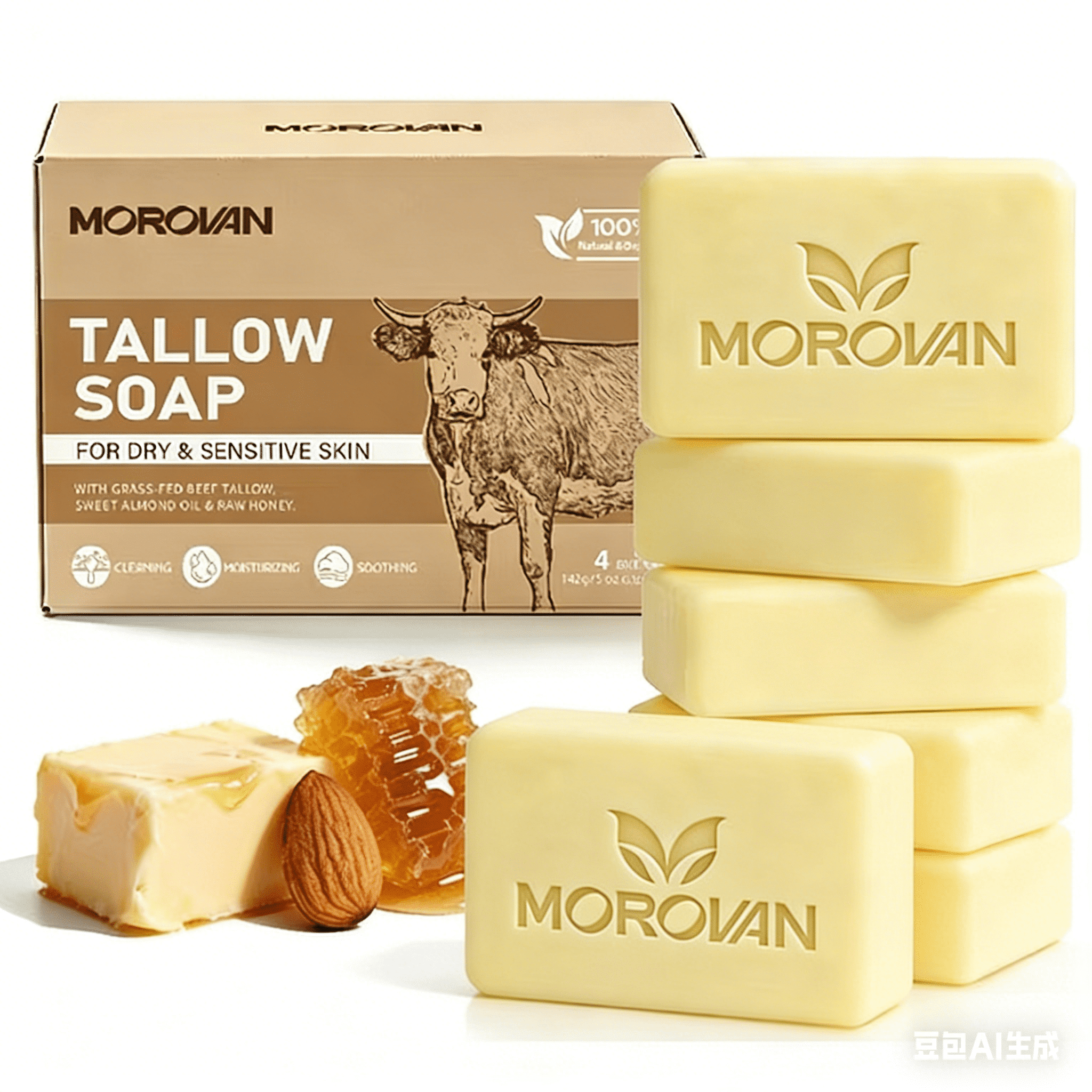 Grass Fed Beef Tallow Soap Bar Natural Moisturizing Body Wash for ...