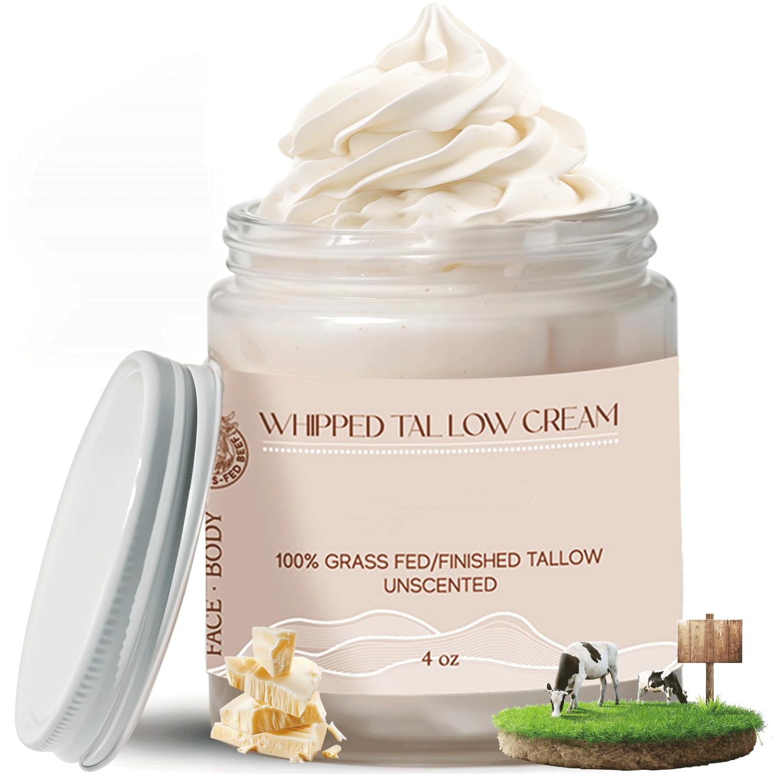 Grass Fed Tallow TSF6 for Skin Care, Whipped Tallow for Skin, Tallow ...