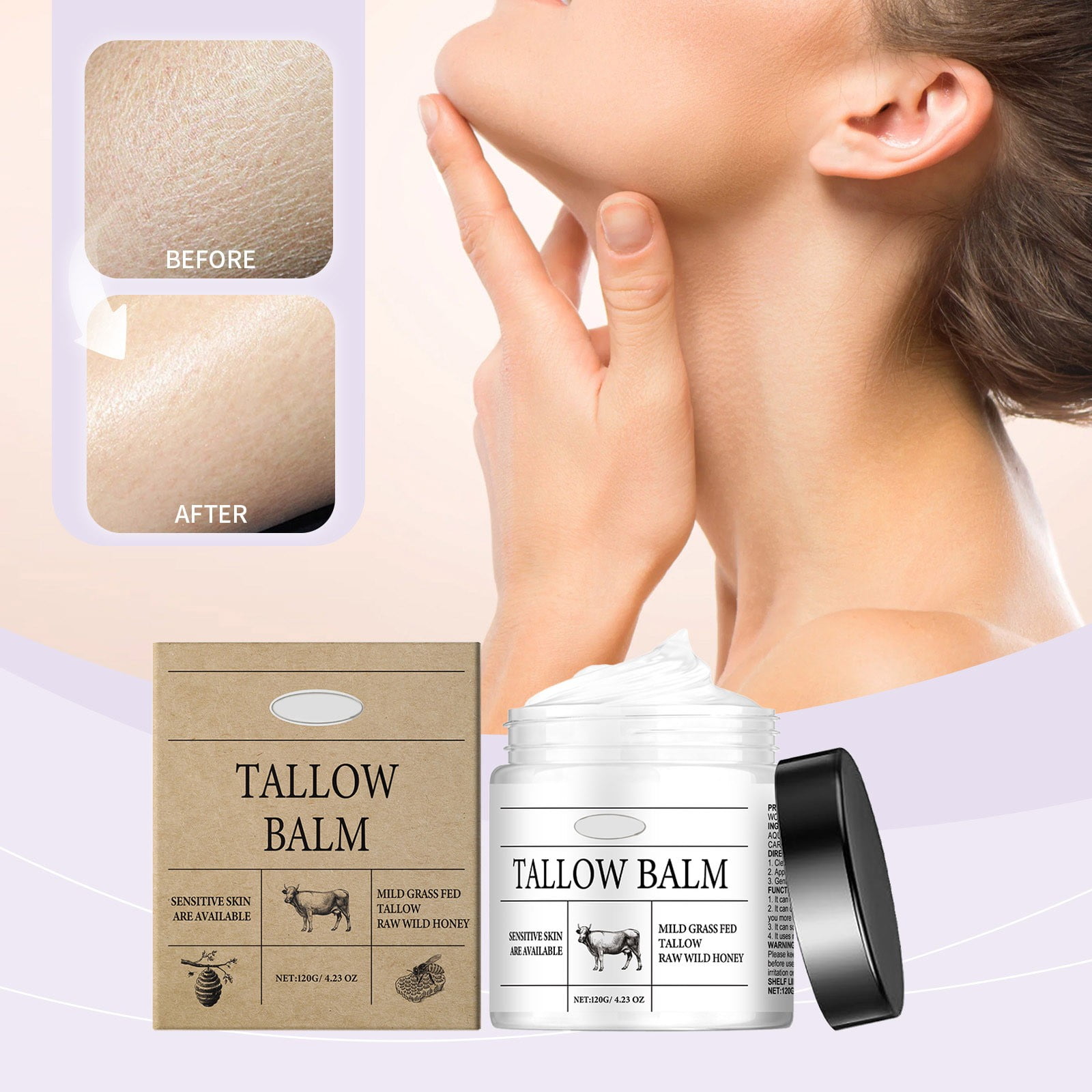 Grass-Fed Tallow & Wild Honey Balm – Ultra-Nourishing Natural Skincare ...