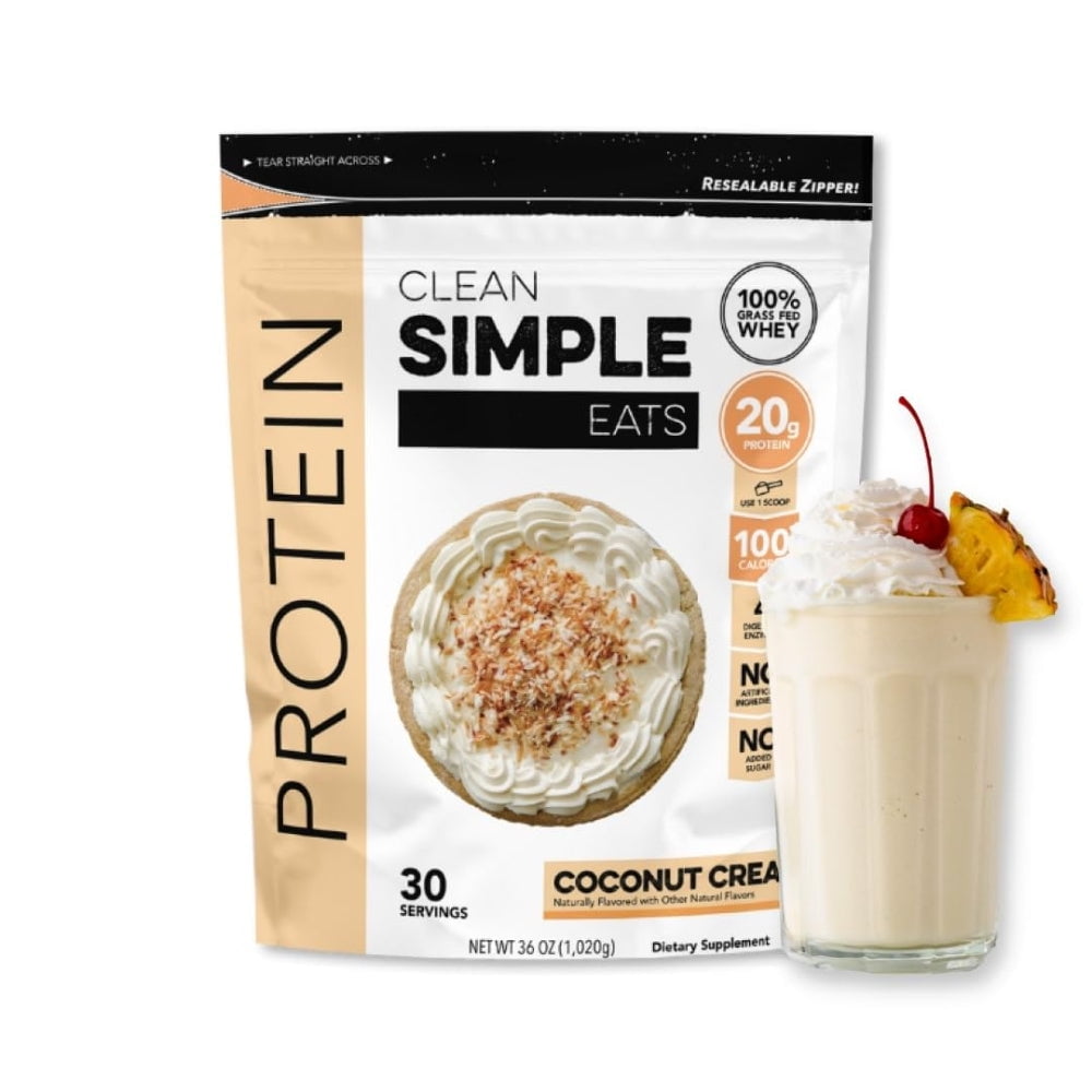 Clean Simple Eats Grass Fed Whey Protein Powder - Gluten Free Coconut ...