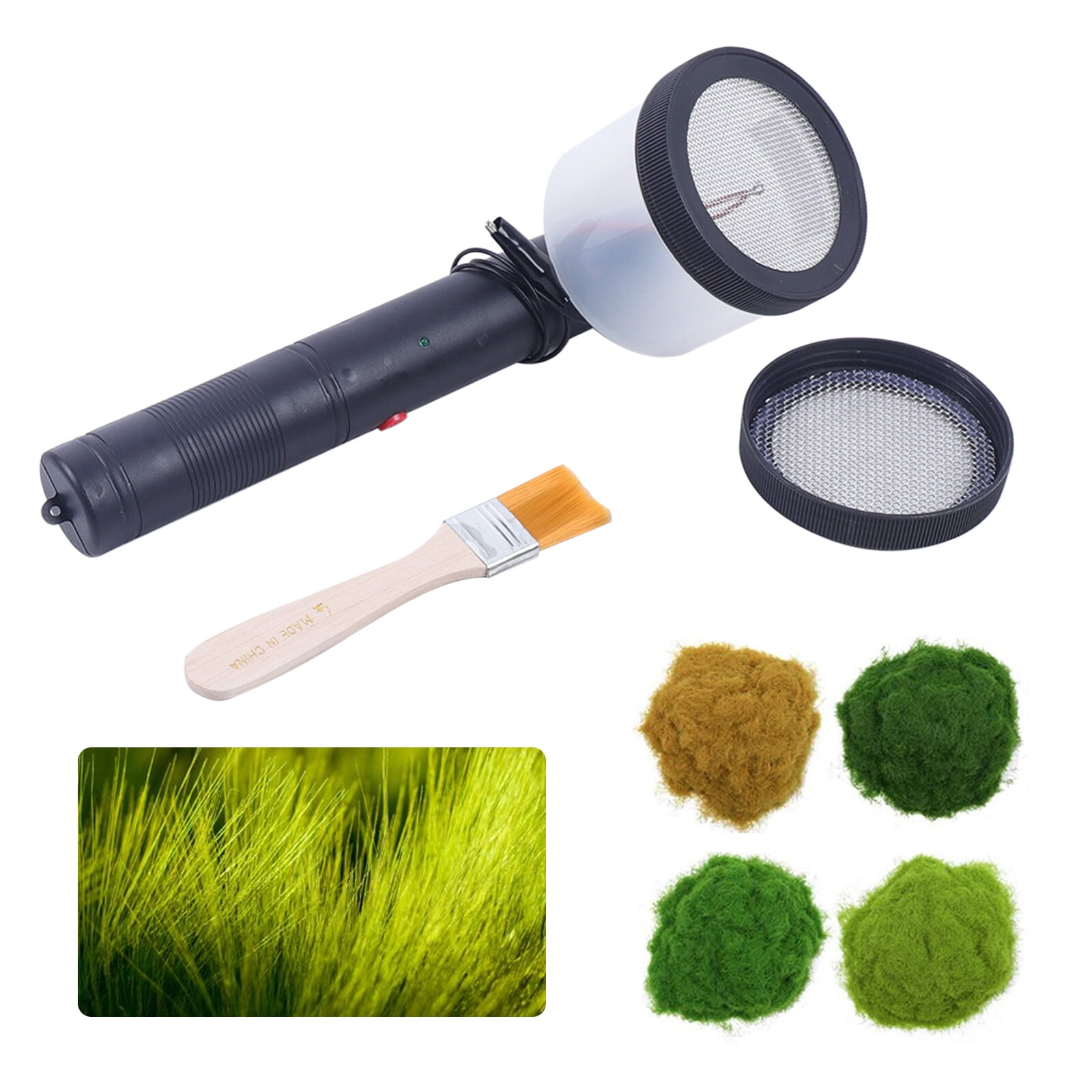 Grass Flocking Applicator with 2 Sieves, Mini Electrostatic Flocking ...