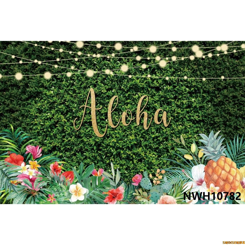 Grass Gre Leaves Backdrop Summer Tropical Jungle Baby Birthday Party ...