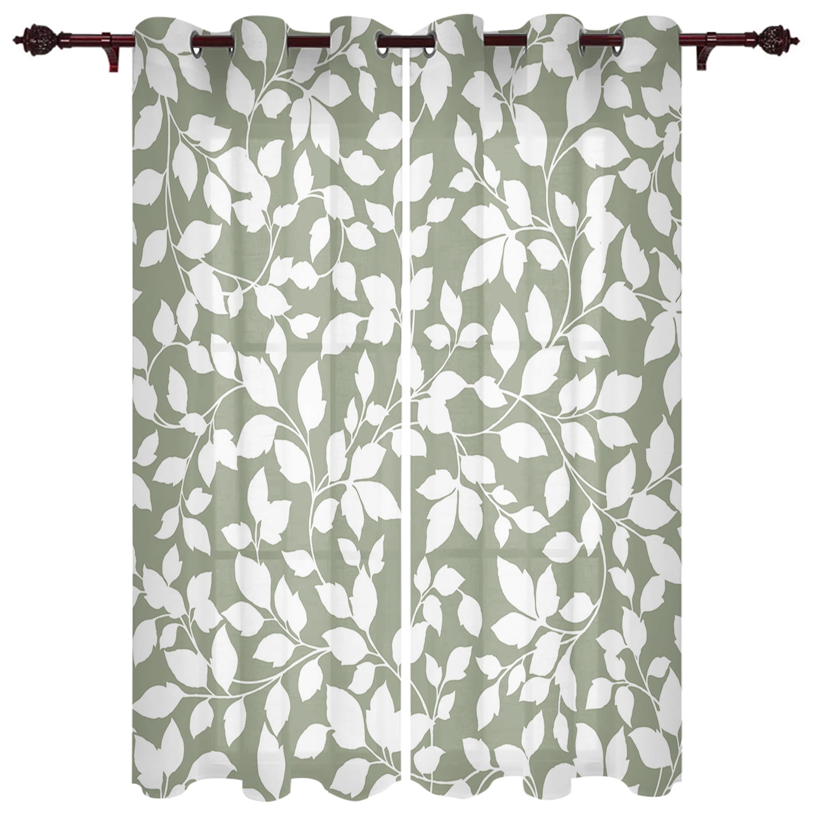 Grass Green Leaf Vine Texture Curtains for Living Room Bedroom Study r ...