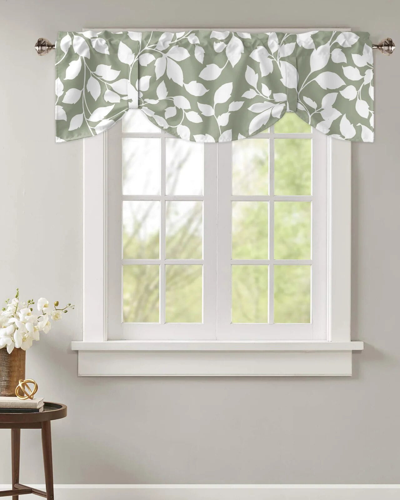 Grass Green Leaf Vine Texture Kitchen Curtains Balcony Adjustable ...