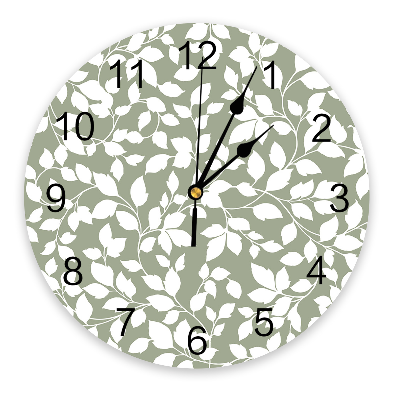 Grass Green Leaf Vine Texture Wall Clock Silent Digital Clocks for Home ...