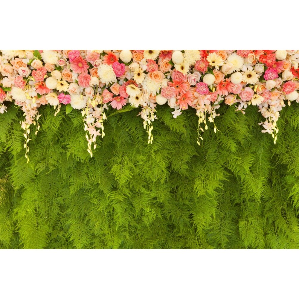 Grass Green Leaves Flowers Photocall Wedding Birthday Party Photography ...