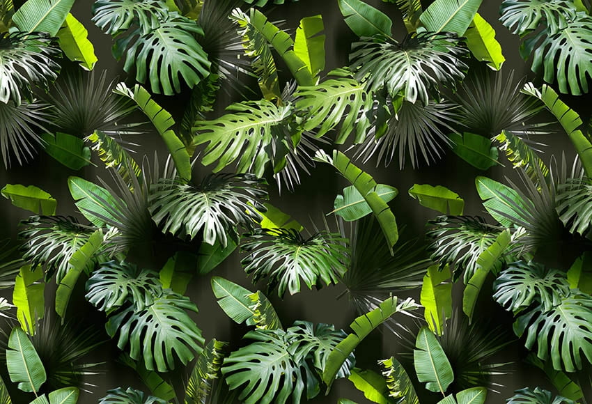 Grass Green Leaves Newborn Baby Shower Birthday Party Summer Tropical ...