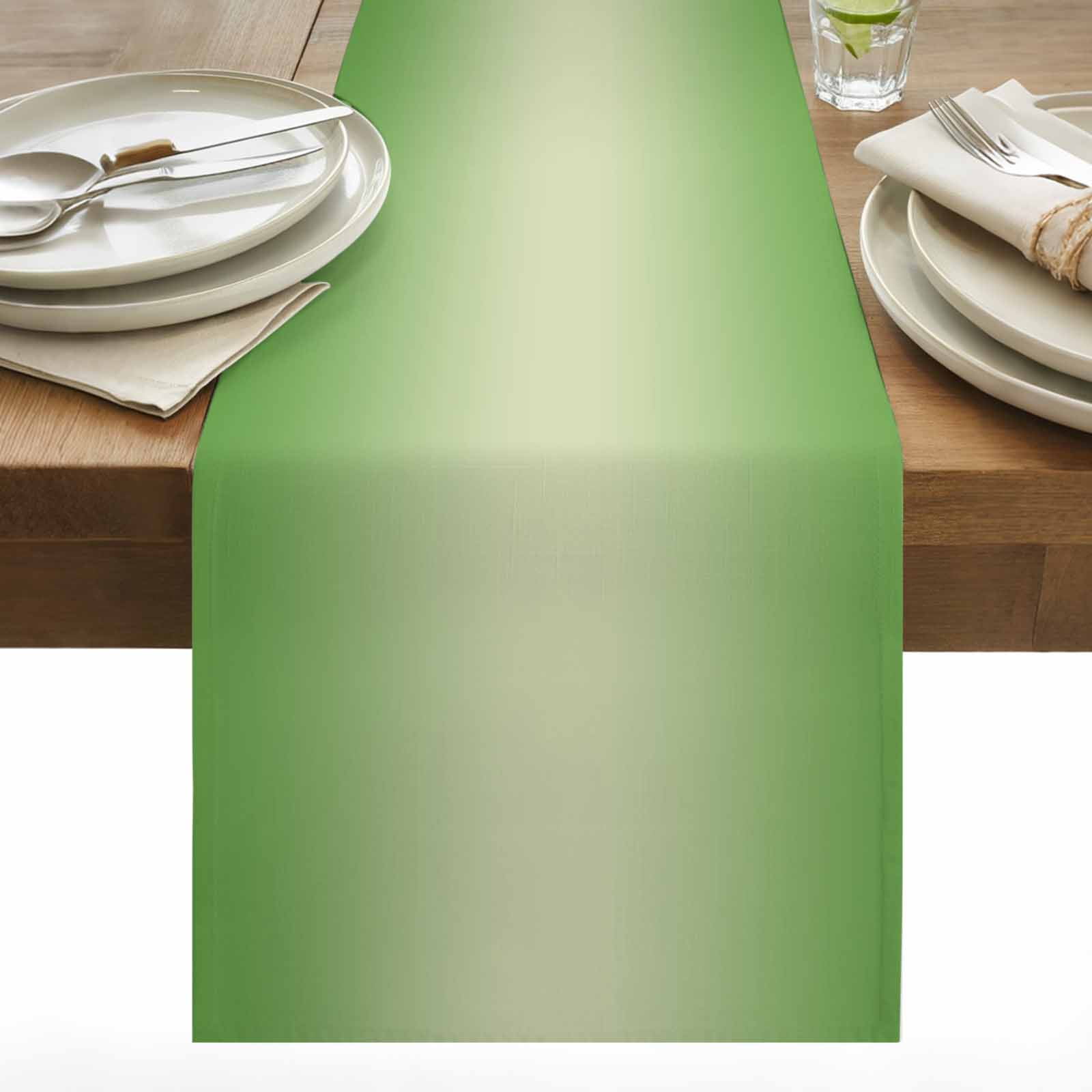 Grass Green Table Runner 13x72 inch Ombre Solid Color Gradient Modern ...
