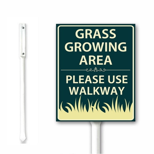 Grass Growing Area Please Use Walkway Yard Sign With Stake, Keep Off ...