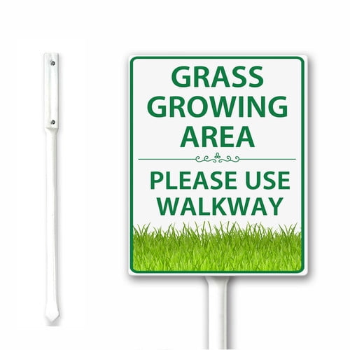 Grass Growing Area Please Use Walkway Yard Sign With Stake, Keep Off ...