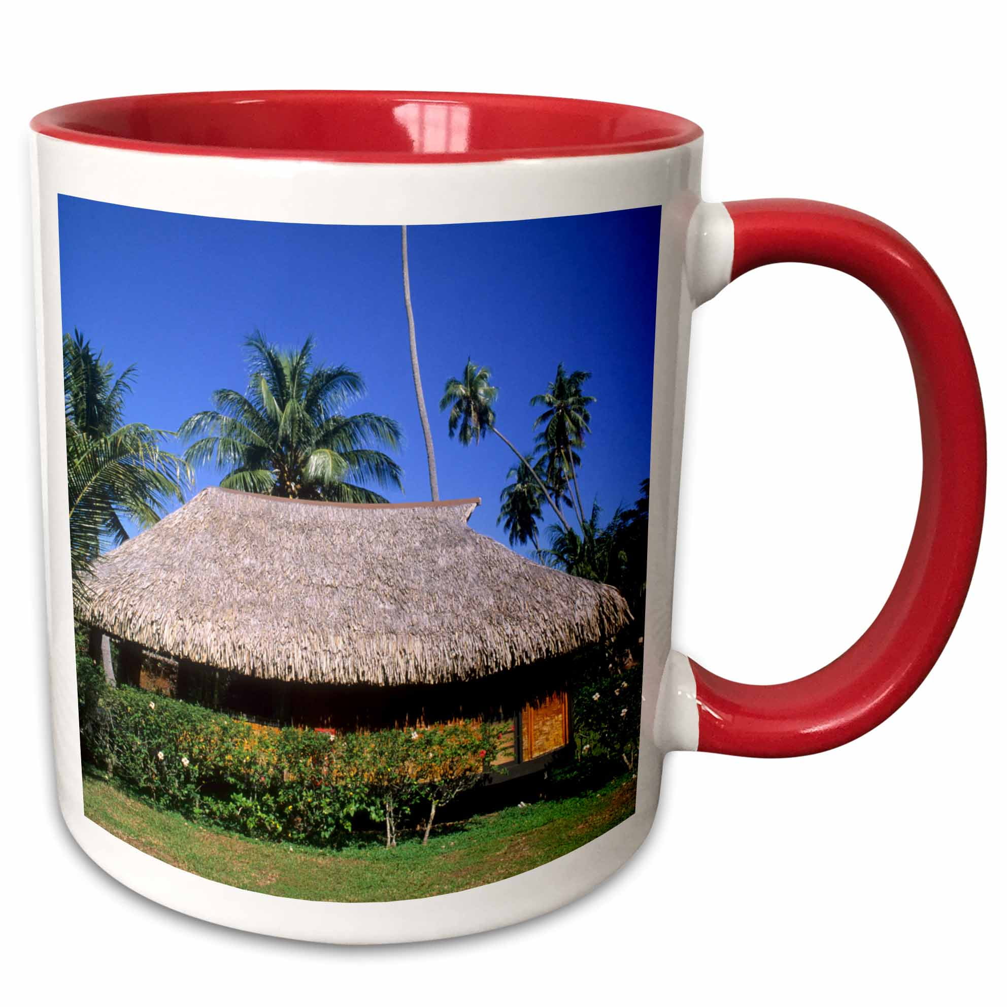 3drose, Grass Hut in Tahiti, Bora Bora, French Polynesia - Oc13 Bba0053 ...