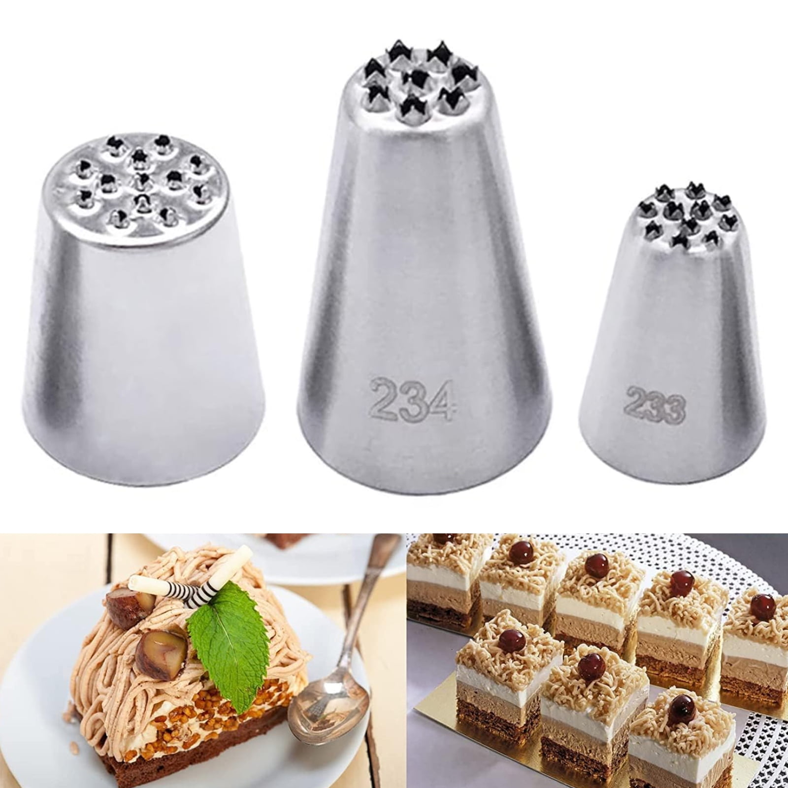 3-Pack Grass Piping Tips for Cake Decorating – Tips 233, 234, 29 for ...