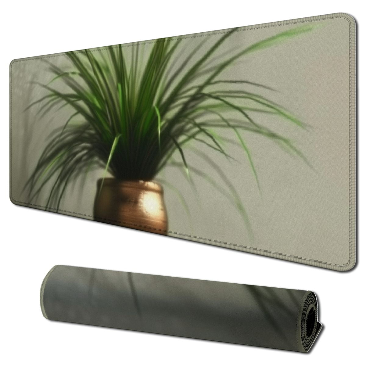 Grass Pot Leaf Prints Large Office Gaming Mouse Pad Strong Adhesion And Durability Precision