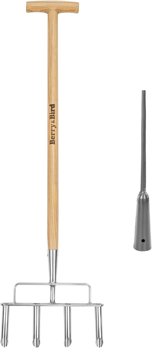 Grass Soil Dethatcher, 40’’ Garden Core Aerators with 4 Coring Plug ...