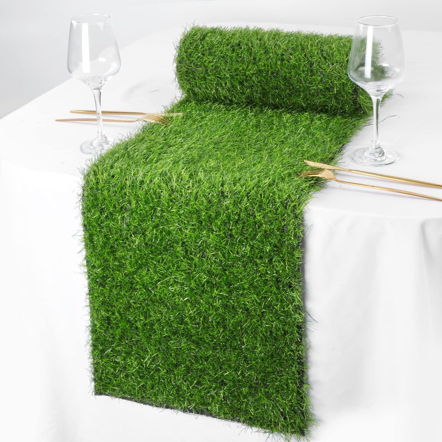 Grass Table Runner 12 x 36 Inch, Green Fake Faux Grass Table Decoration ...