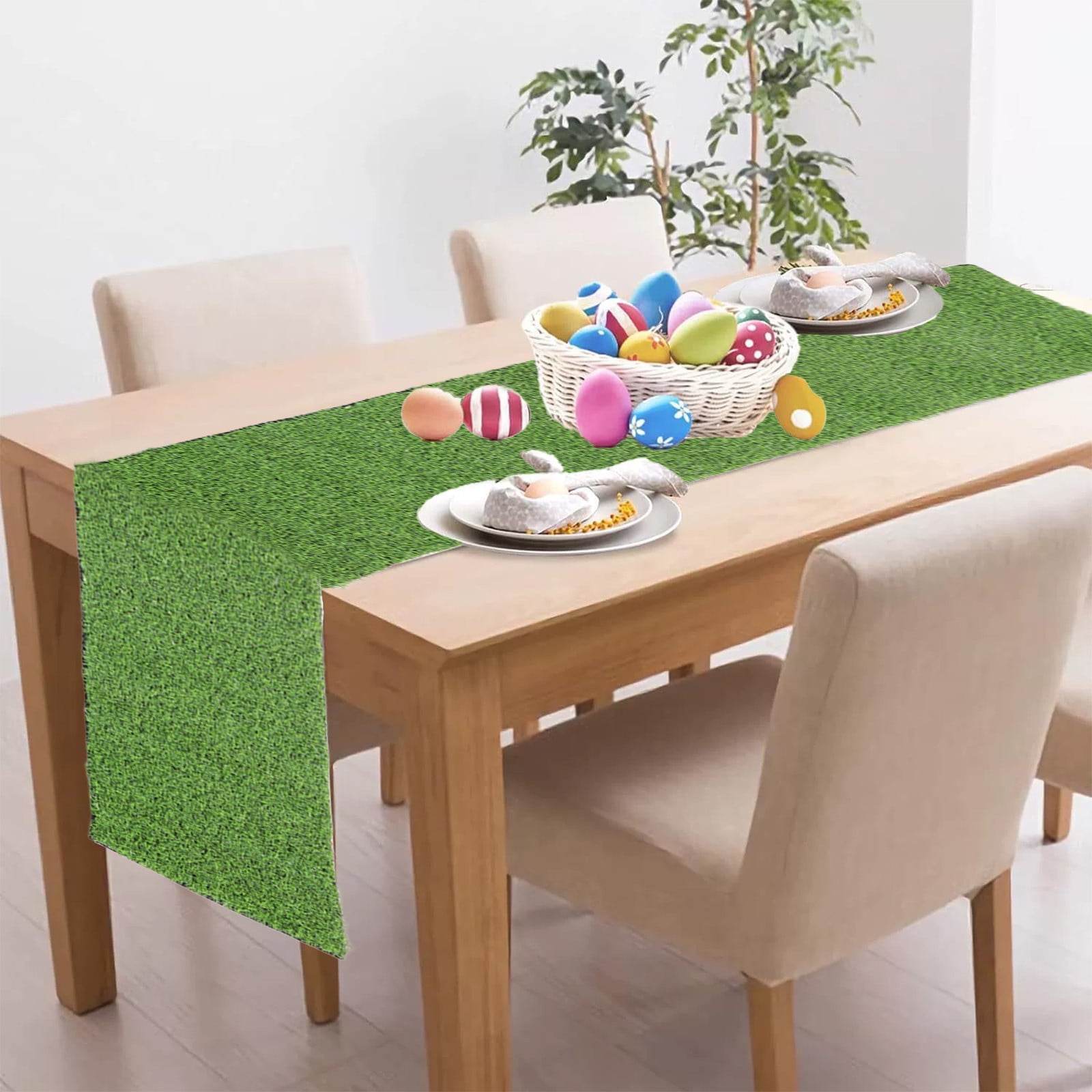Grass Table Runner, 12"x71" Easter Table Runner, Easter Table ...